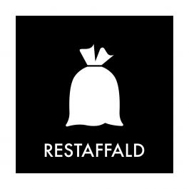 Piktogram til affaldssortering, restaffald, kvadratisk